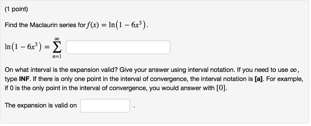 Solved Find the Maclaurin series for f(x) = ln(1 - 6x^3). | Chegg.com