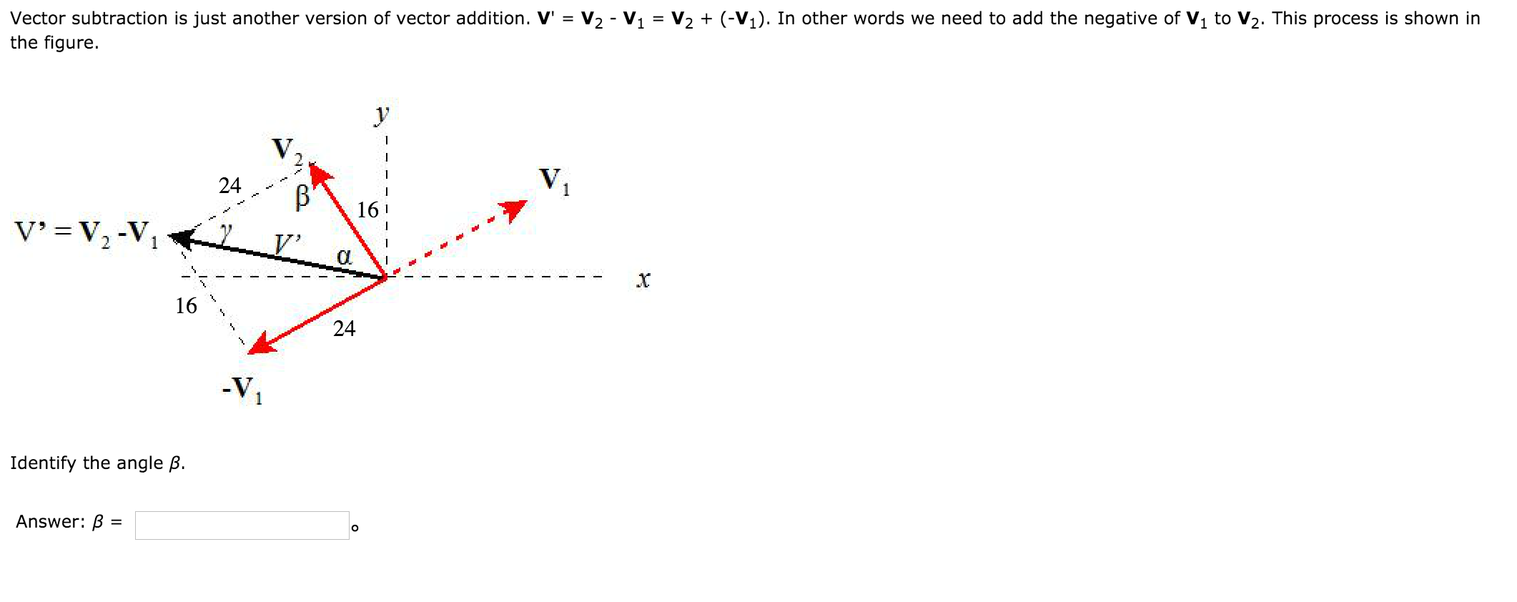 Solved Vector subtraction is just another version of vector | Chegg.com