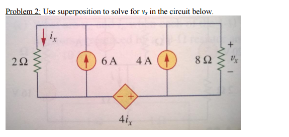 Solved Use superposition to solve for v_x in the circuit | Chegg.com Solved Use superposition to solve for v_x in the circuit | Chegg.com