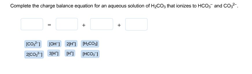 Solved Complete the charge balance equation for an aqueous | Chegg.com