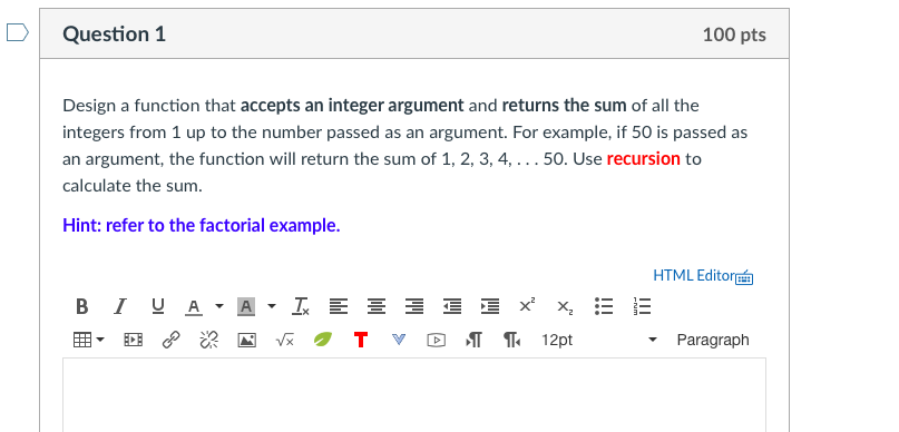 Solved Question 1 100 pts Design a function that accepts an | Chegg.com