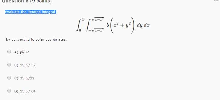 Solved Evaluate the iterated integral integral_0^1 | Chegg.com