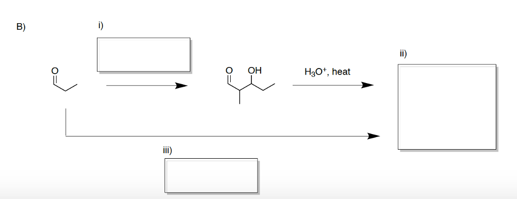 Solved B) i) O OH H3O+, heat | Chegg.com