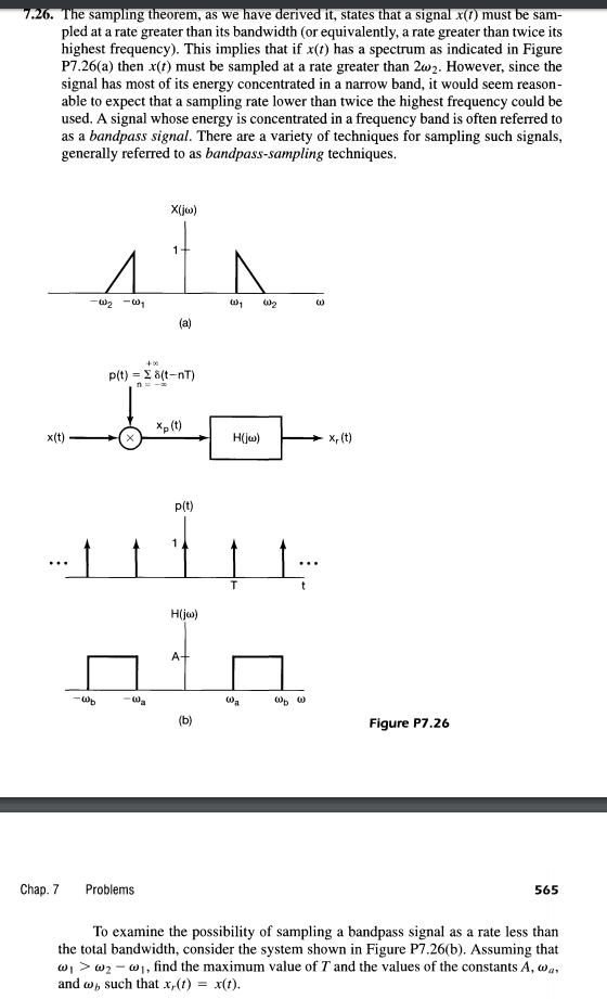 Solved sampling theorem, as we have derived it, states that | Chegg.com