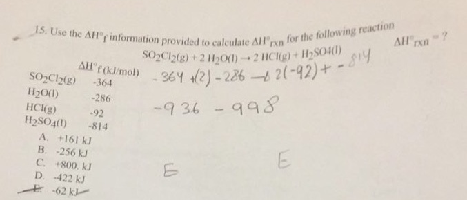 Solved Use the Delta H degree _f information provided to | Chegg.com