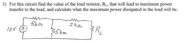 Solved For this circuit find the value of the load resistor, | Chegg.com