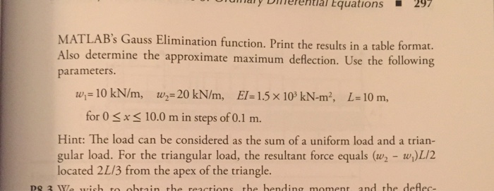 Determine beam deflection. Need matlab code for this | Chegg.com