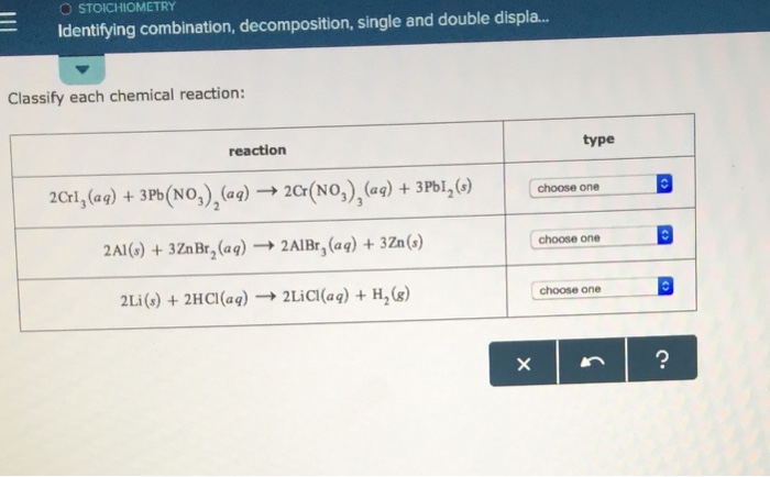 Solved The choices are : combination, decomposition, single | Chegg.com