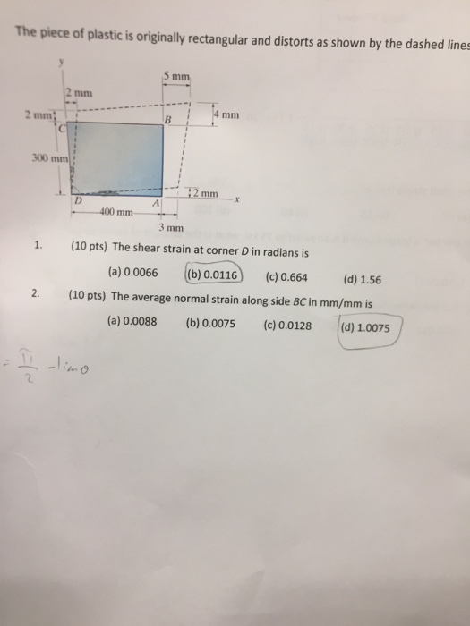 Solved The piece of plastic is originally rectangular and | Chegg.com