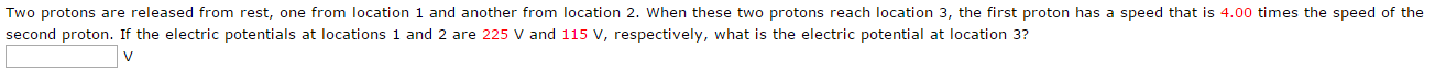 Solved Two protons are released from rest, one from location | Chegg.com