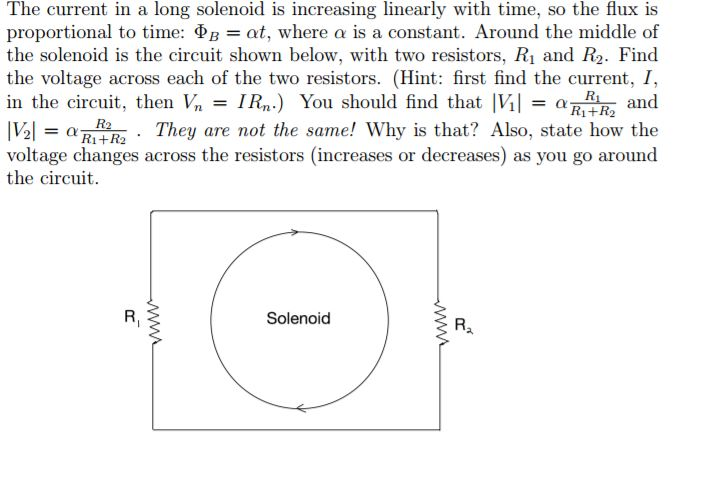 Solved The current in a long solenoid is increasing linearly | Chegg.com