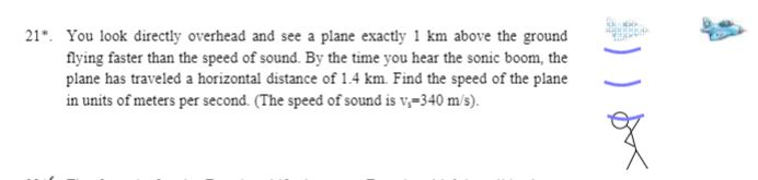 Solved 21 You look directly overhead and see a plane exactly | Chegg.com