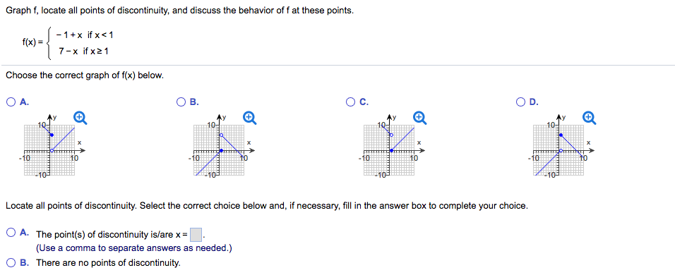 Solved Graph f, locate all points of discontinuity, and | Chegg.com