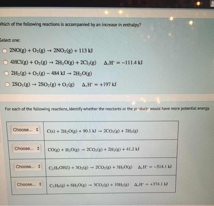 Solved hich of the following reactions is accompanied by an | Chegg.com