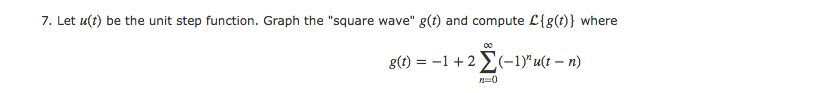 Solved Let u(t) be the unit step function. Graph the "square | Chegg.com
