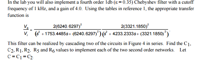 Find the C1, C2, R1, R2, R5 and R6 values to | Chegg.com
