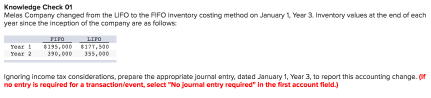 Solved Knowledge Check 01 Melas Company changed from the | Chegg.com