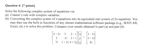 Solved Question 4: 17 points Solve the following complex | Chegg.com
