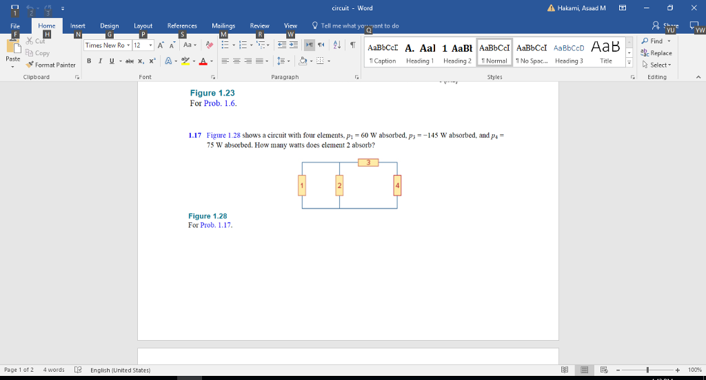 Solved A Hakami, Asaad M X Word Circuit Insert Design Layout | Chegg.com
