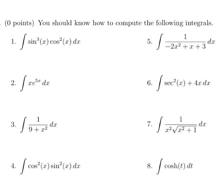 Solved You should know how to compute the following | Chegg.com