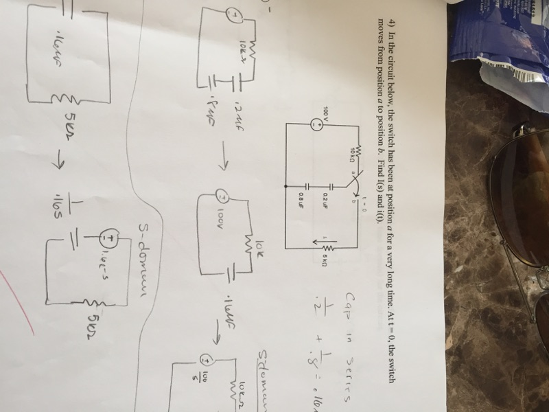 Solved In the circuit below, the switch has been at position | Chegg.com