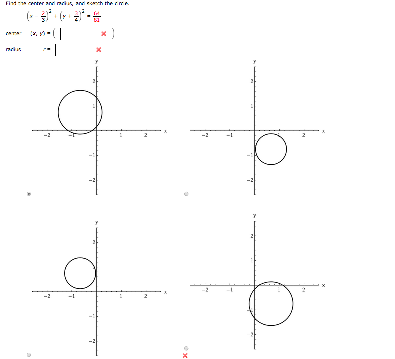 Solved Find the center and radius, and sketch the circle. | Chegg.com