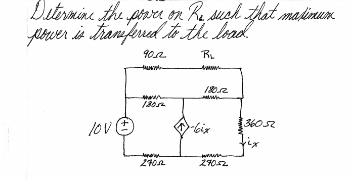 Solved Determine RL so that max power is transferred to the | Chegg.com