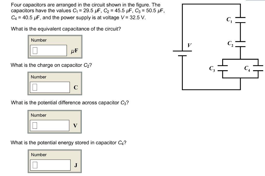 Solved Four capacitors are arranged in the circuit shown in | Chegg.com