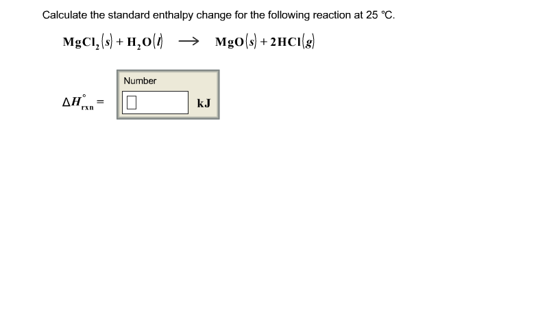 Solved Calculate the standard enthalpy change for the | Chegg.com