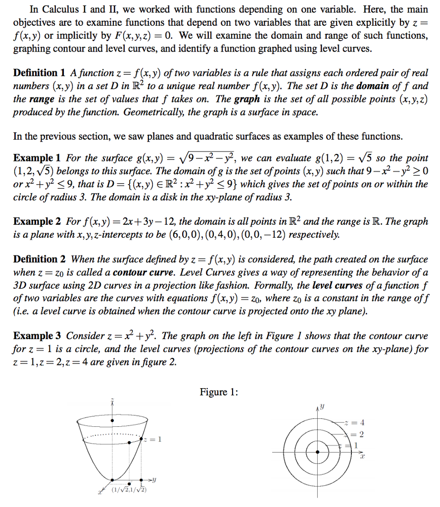 Solved In Calculus I and II, we worked with functions | Chegg.com