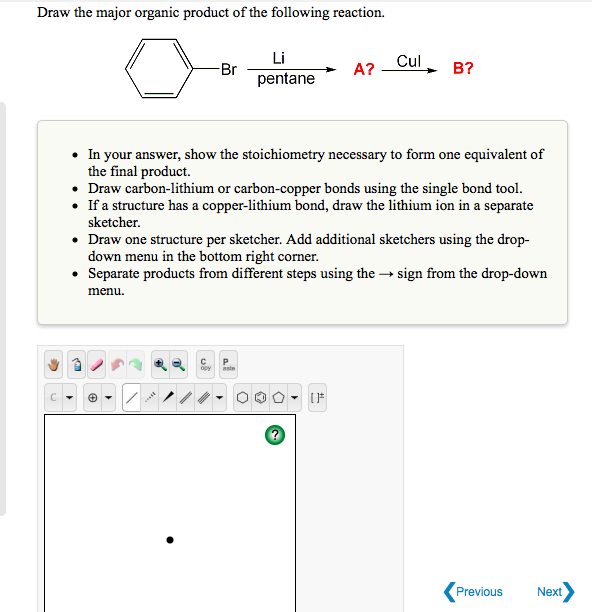 Solved Draw the major organic product of the following | Chegg.com