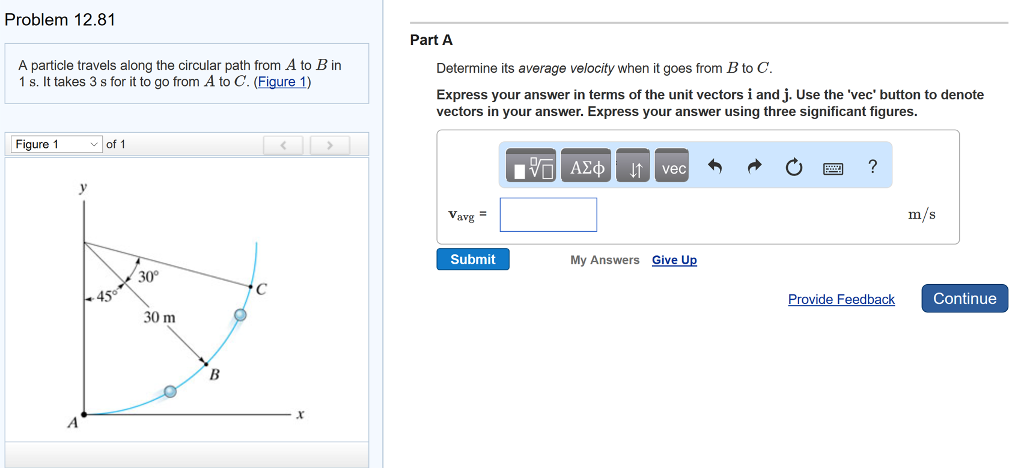 Solved A particle travels along the circular path from A to | Chegg.com