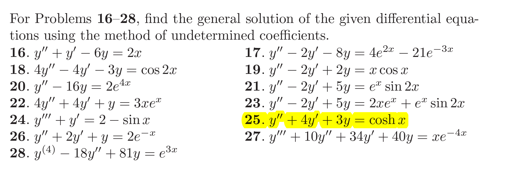 Solved Find the general solution of the given differential | Chegg.com