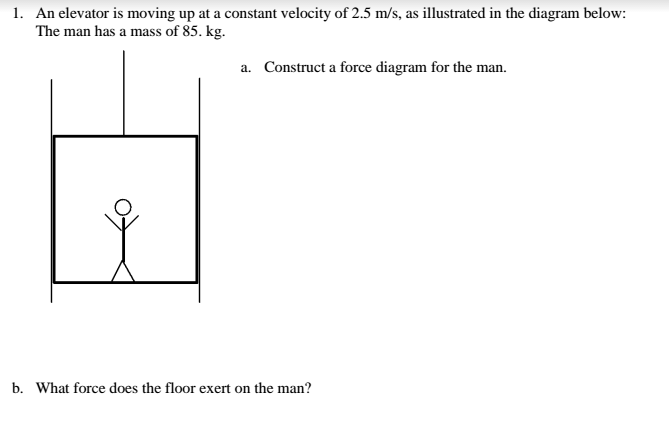 Solved An elevator is moving up at a constant velocity of | Chegg.com