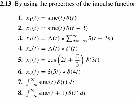 Solved 2.13 2.13 using the properties of the impulse | Chegg.com