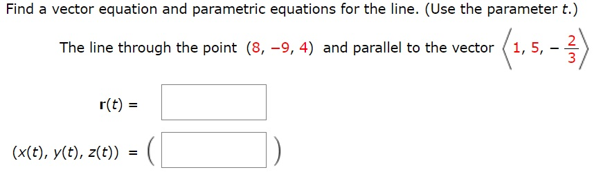 Vector Parametric Equation Calculator Equation Of A Line