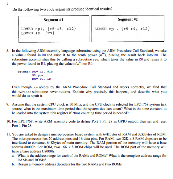 Do the following two code segments produce identical | Chegg.com