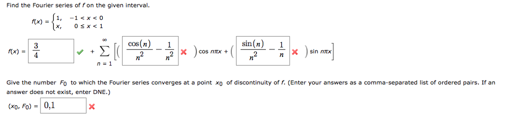 Solved Find the Fourier series of f on the given interval. | Chegg.com