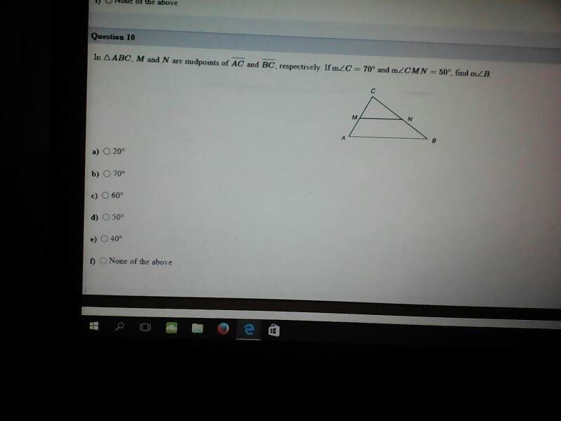 Solved In delta ABC, M and N are midpoints of AC bar and BC | Chegg.com