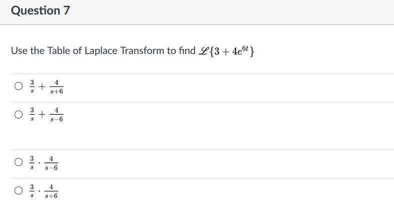 Solved Use the Table of Laplace Transform to find | Chegg.com