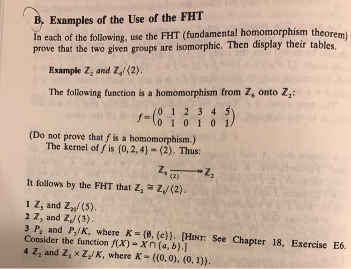 Solved In each of the following, use the FHT (fundamental | Chegg.com