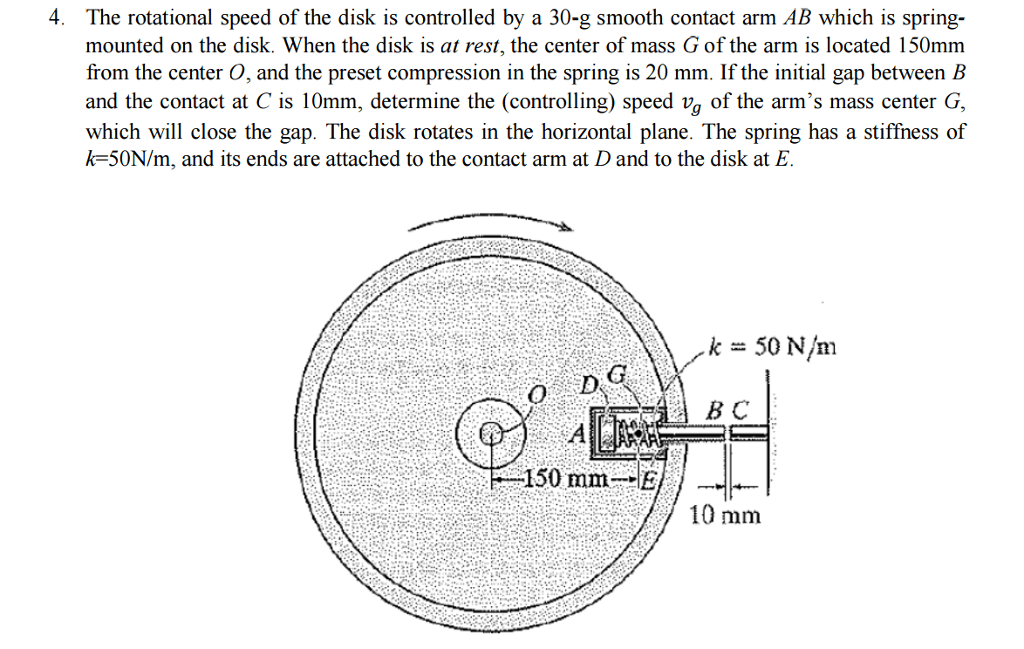 Solved The rotational speed of the disk is controlled by a | Chegg.com