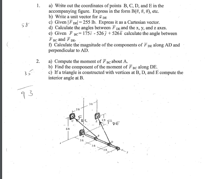 Solved . I just need the answers for number 2a and 2c, the | Chegg.com