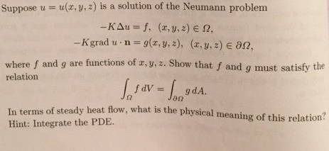 Solved Suppose u = u(x, y, z) is a solution of the Neumann | Chegg.com