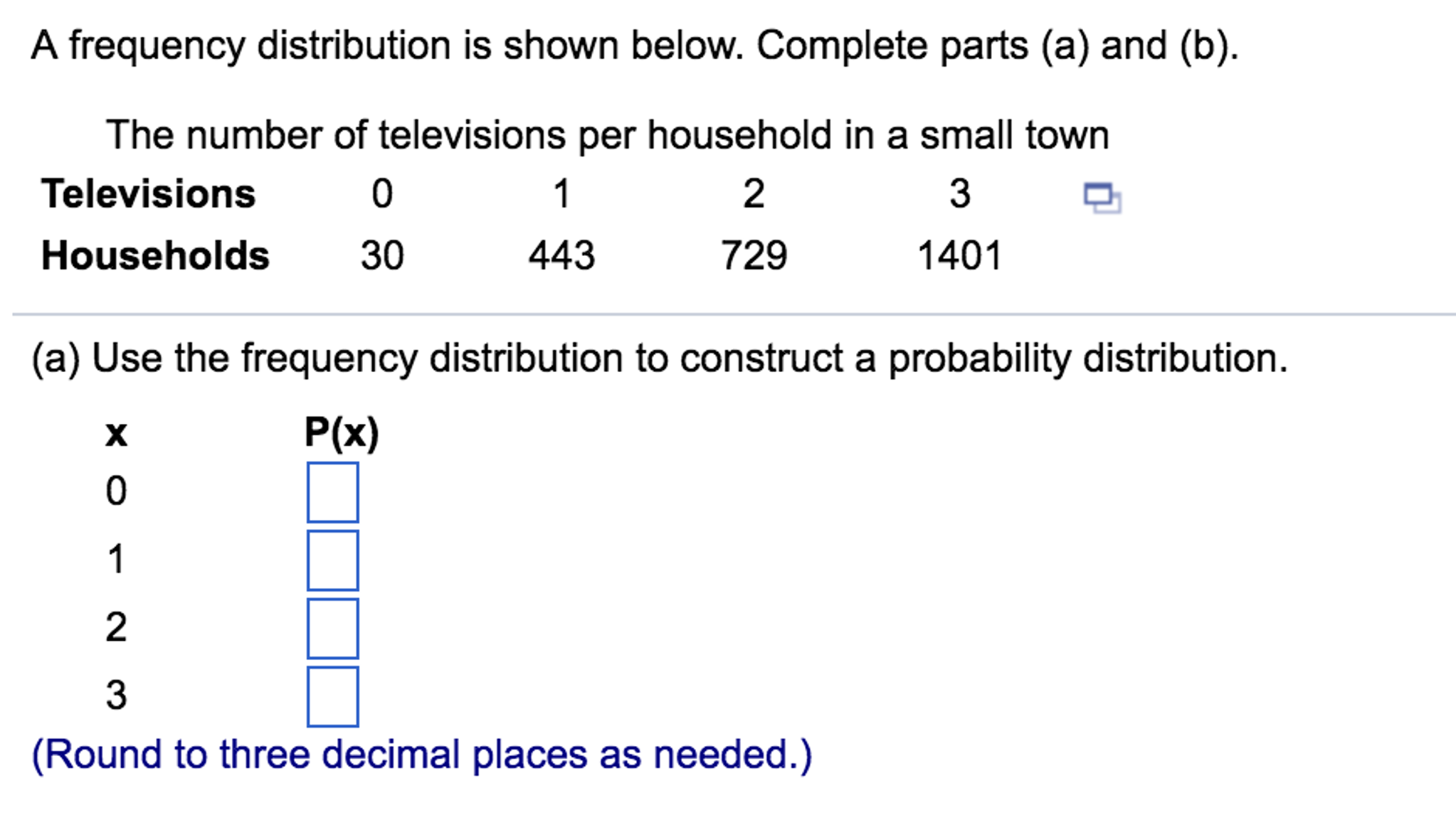 Solved A frequency distribution is shown below. Complete | Chegg.com