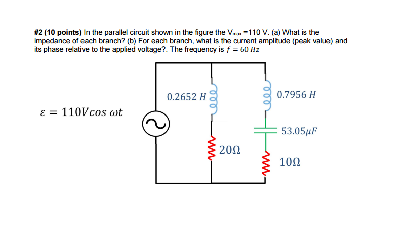 Solved In the parallel circuit shown in the figure the Vmax | Chegg.com