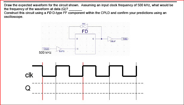 Solved 1) Draw the expected waveform for the circuit | Chegg.com