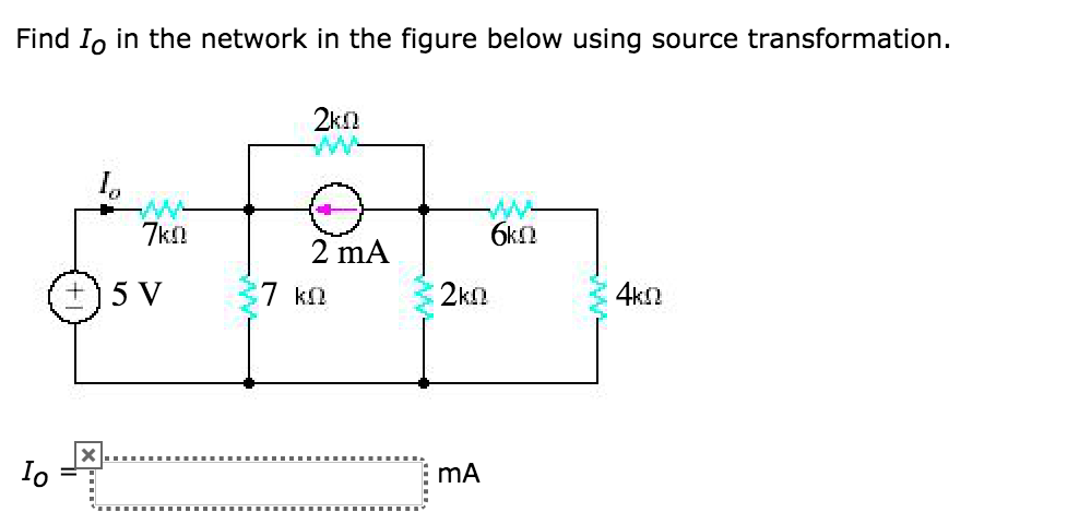 Solved Find I_0 in the network in the figure below using | Chegg.com