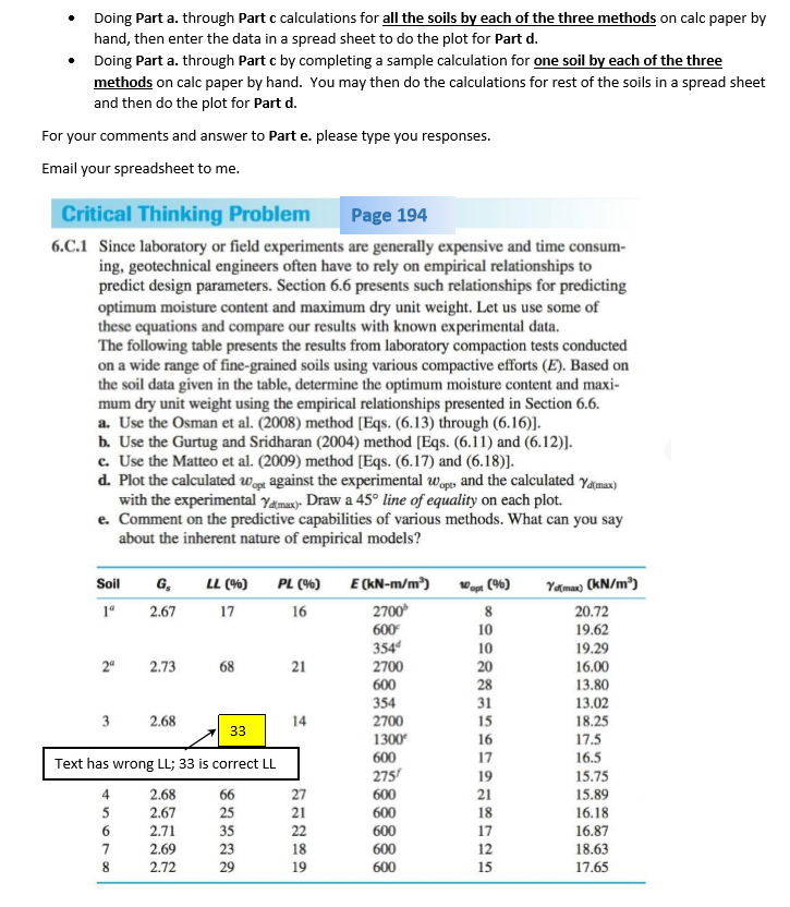 Doing Part a. through Part c calculations for all the | Chegg.com