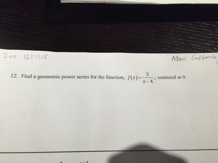 Solved Find a geometric power series for the function, | Chegg.com